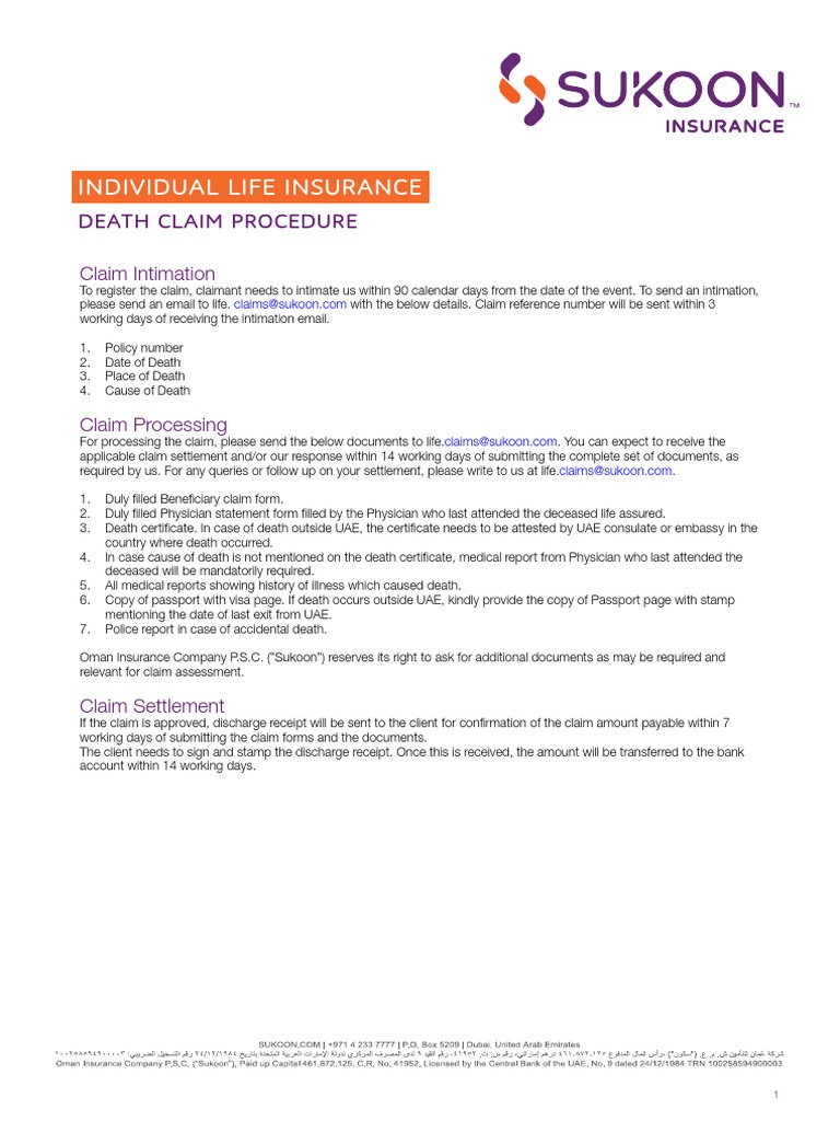 Claims - Death Claim Form | PDF | Insurance | Indemnity