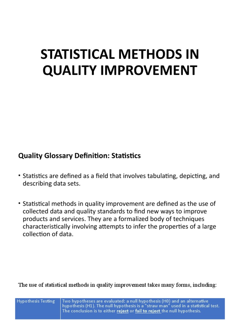 Statistical Methods for Quality Pros | PDF | Statistics | Hypothesis
