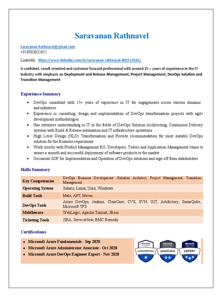 Saravanan Rathnavel CV | PDF | Cloud Computing | Computing