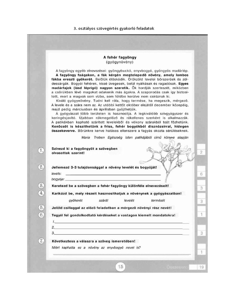 Oszt. Szövegértés, Magyar, Matek, Környezet | PDF