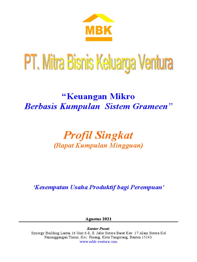 Profil MBK Konven Agustus 2021 | PDF