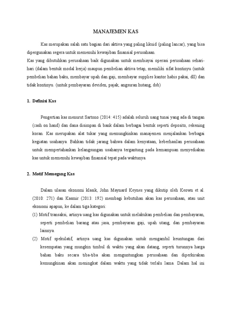 Manajemen Kas1 | PDF