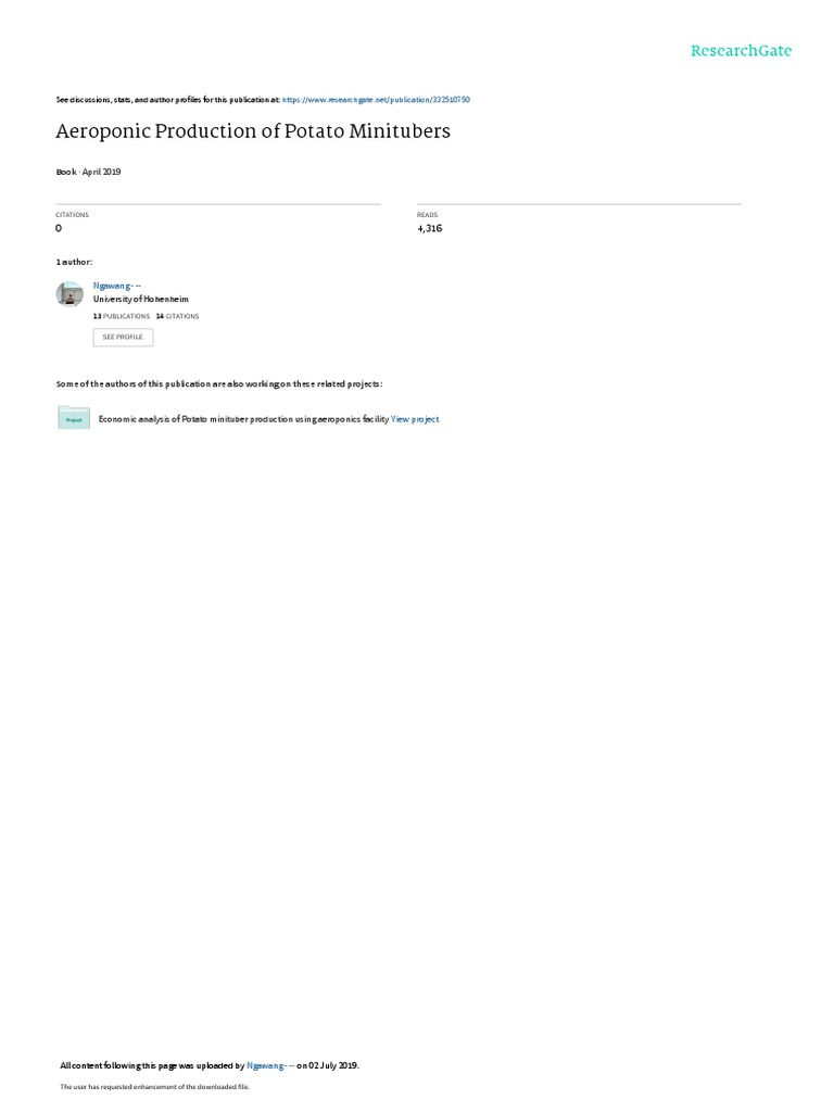 AeroponicsPotatoMinituberProduction Manual | Download Free PDF | Sodium ...