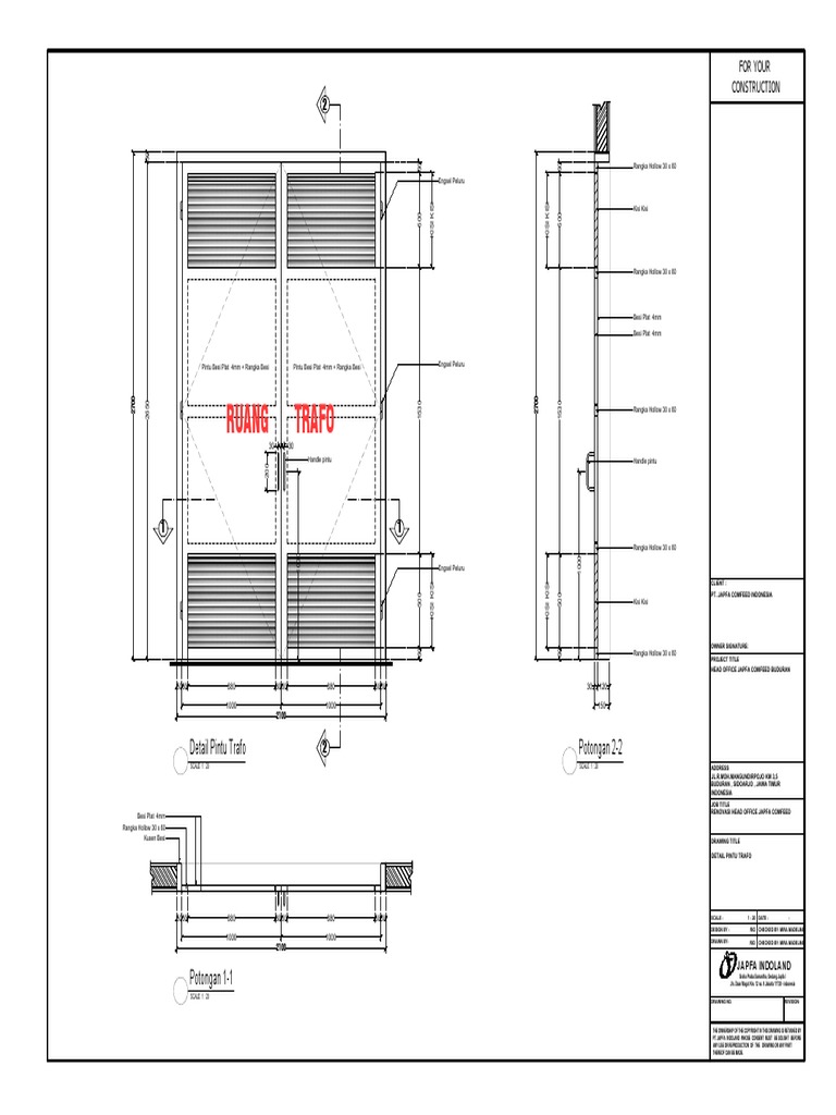 Detail Pintu Trafo | PDF