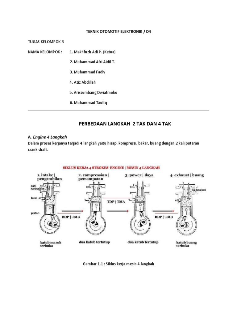 Perbedaan Langkah 2 Tak Dan 4 Tak | PDF