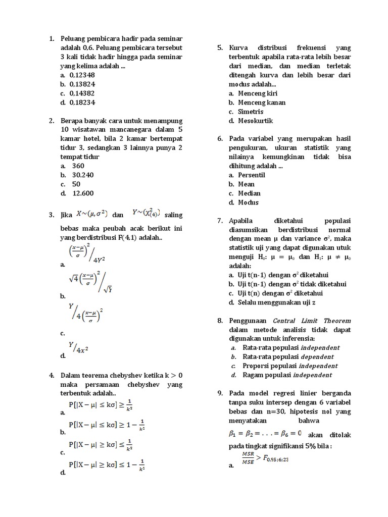 Soal - To Kompre - D3 - 2019-2020 | PDF