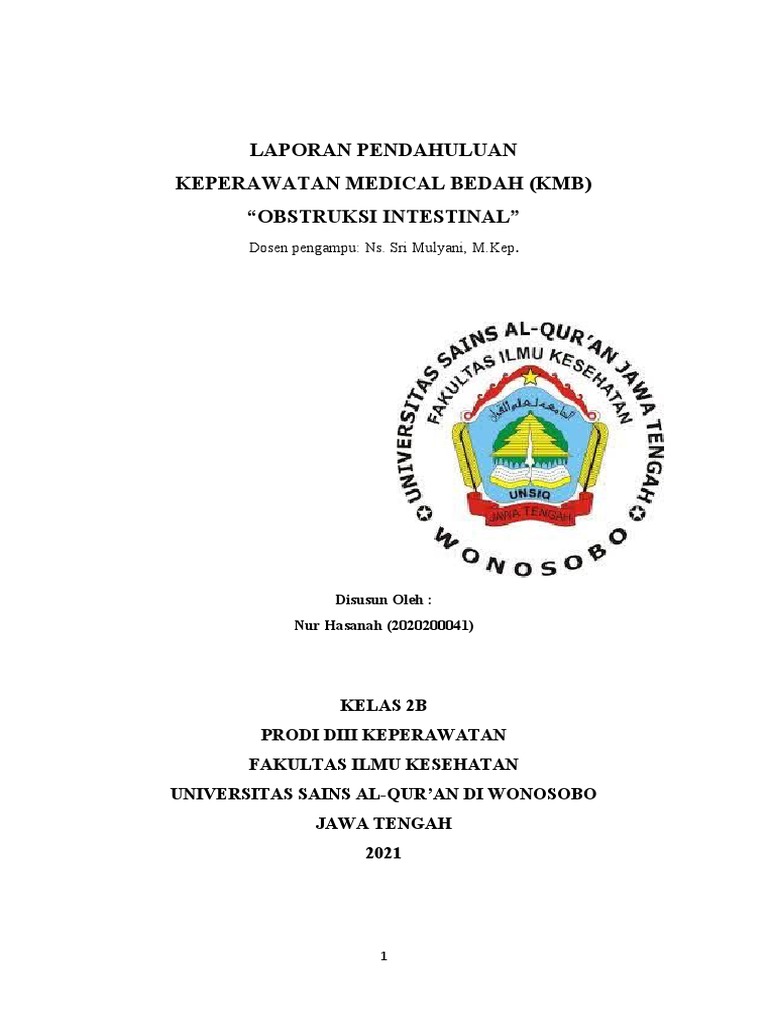 Obstruksi Intestinal: Anatomi, Etiologi, dan Penatalaksanaan | PDF
