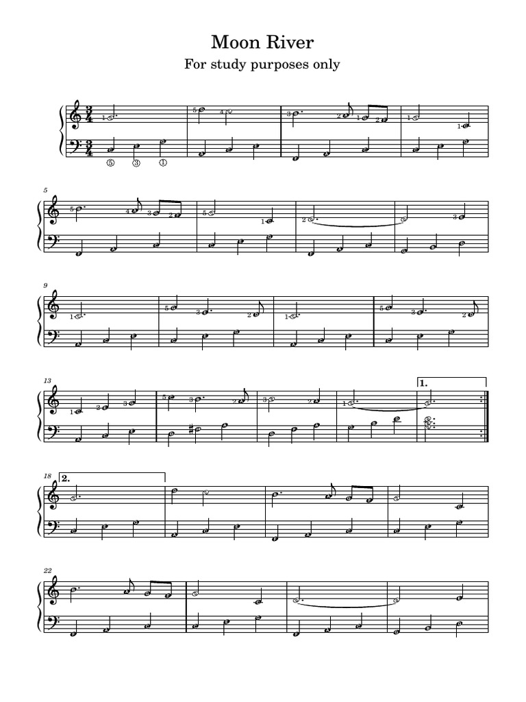 Moon River Study Sheet | PDF