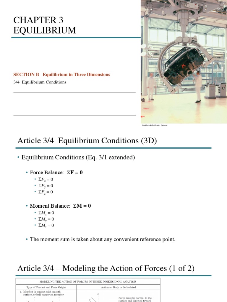 Equilibrium: SECTION B Equilibrium in Three Dimensions | PDF | Force ...