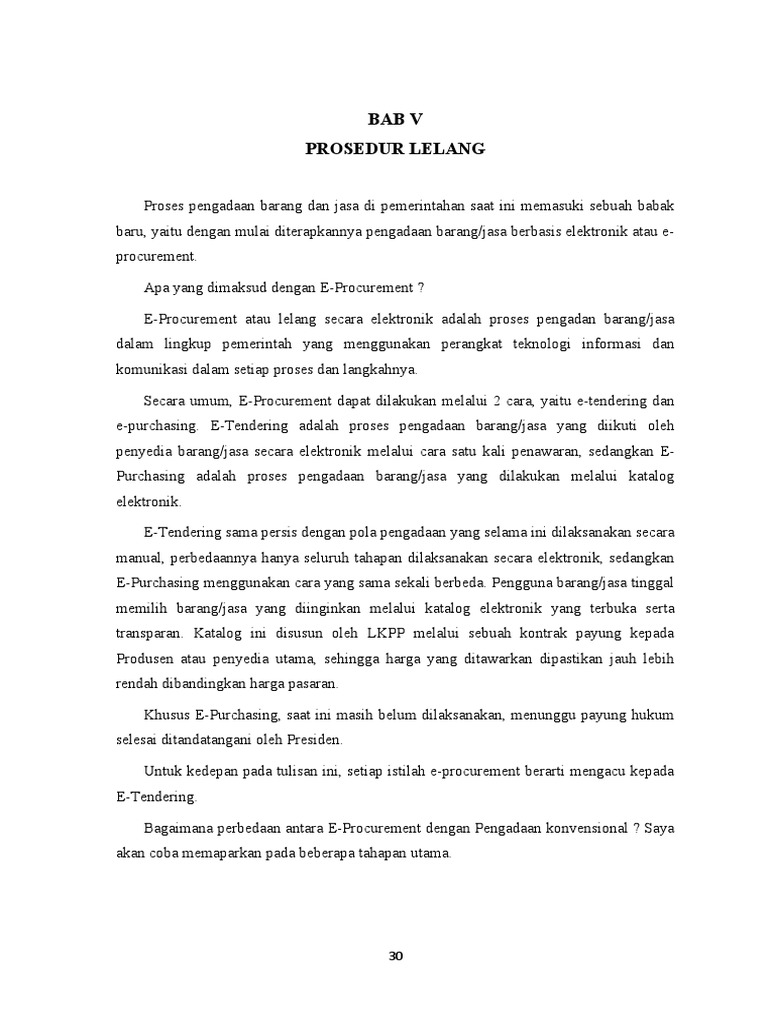 Bab V Prosedur Lelang | PDF