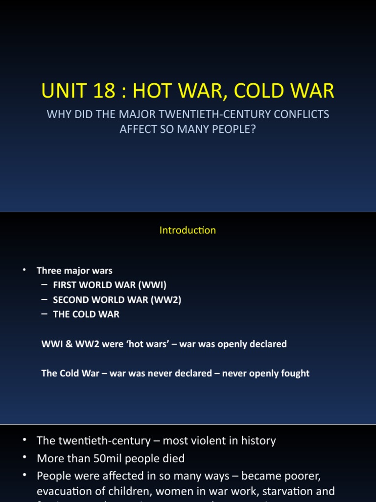 HOT WAR COLD WAR - Timed | PDF | Allies Of World War I | World War I