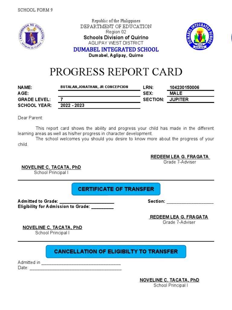 Card Grade 7 | PDF | Doctor Of Philosophy