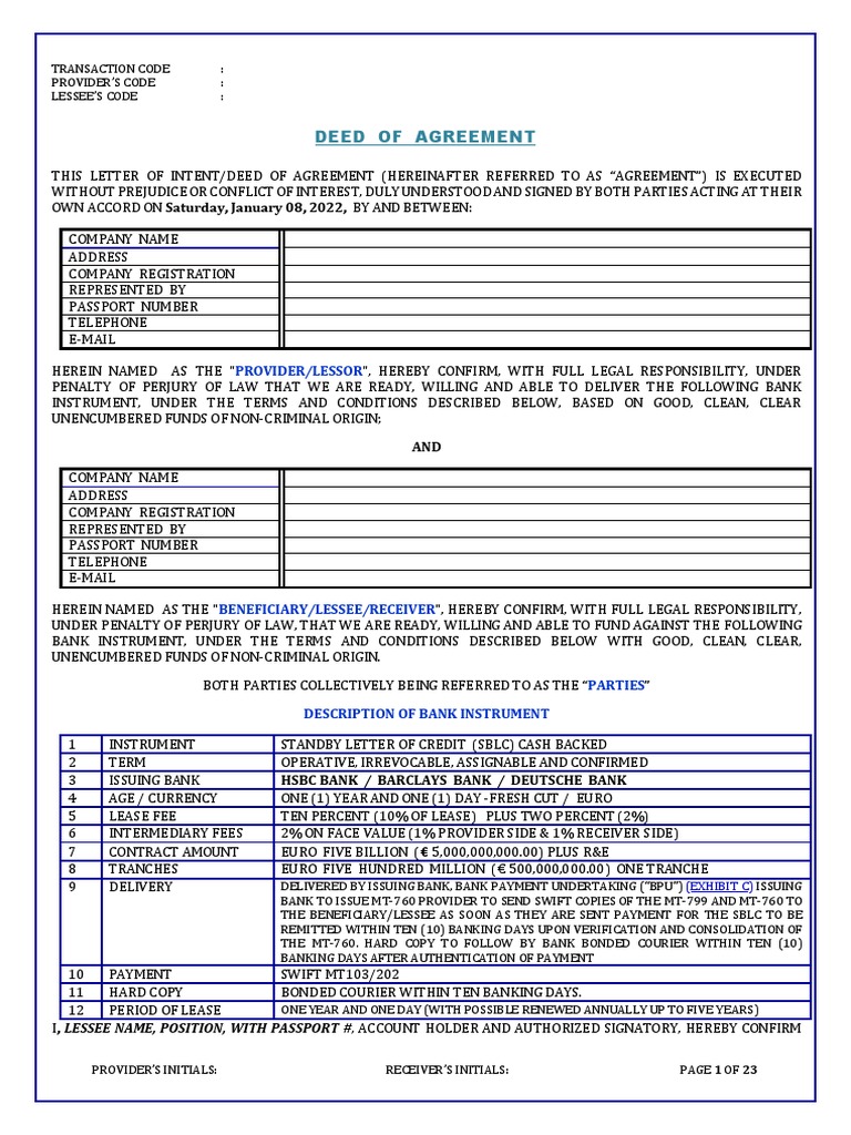 2021 Template BG SBLC Credit | PDF | Letter Of Credit | Banks