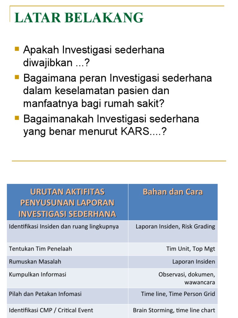 Panduan Investigasi Sederhana Kesehatan | PDF
