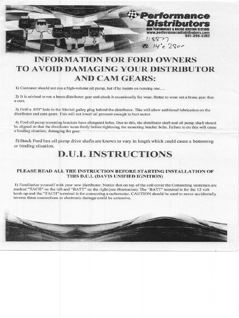 Performance DISTRIBUTOR Manual | PDF