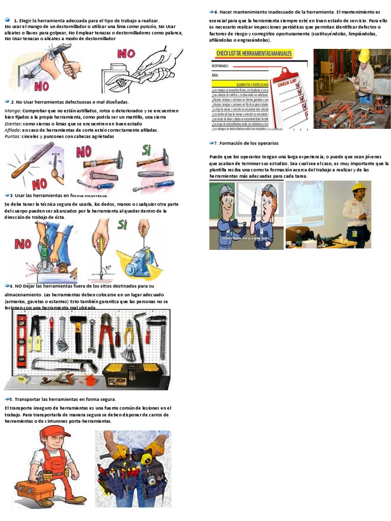 Uso Adecuado de Las Herramientas Manuales | PDF | Herramientas