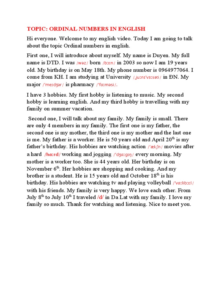 Ordinal Numbers | PDF