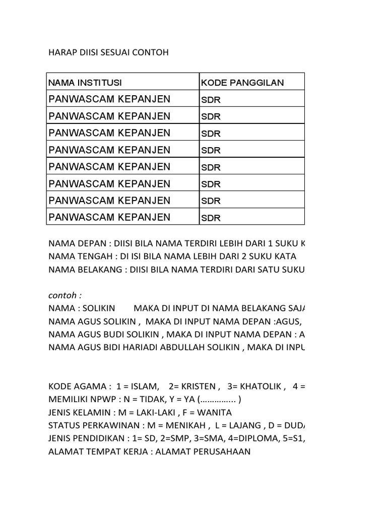 Panduan Pengisian Formulir BNI | PDF