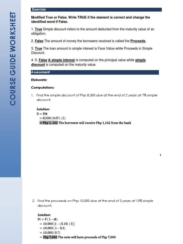 612cba481db62 Mathematics of Investment Module 2 Study Guide | PDF | Loans | Interest