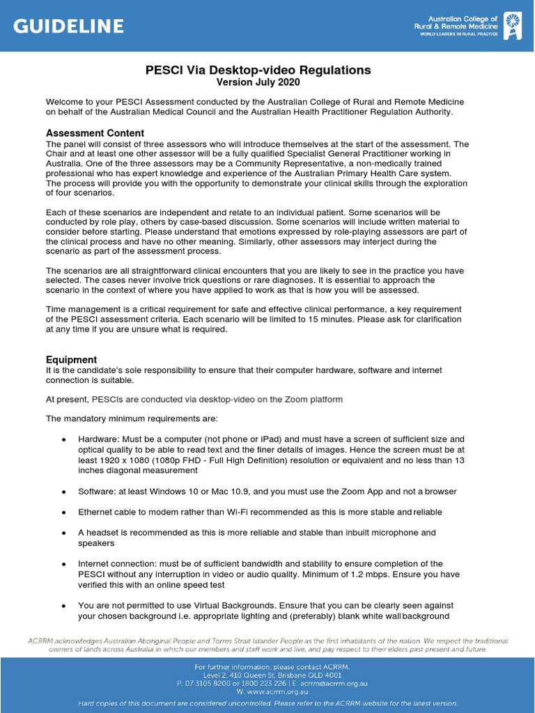 PESCI Regulations - July2020 CANDIDATE INFORMATION ONLY | PDF | General ...