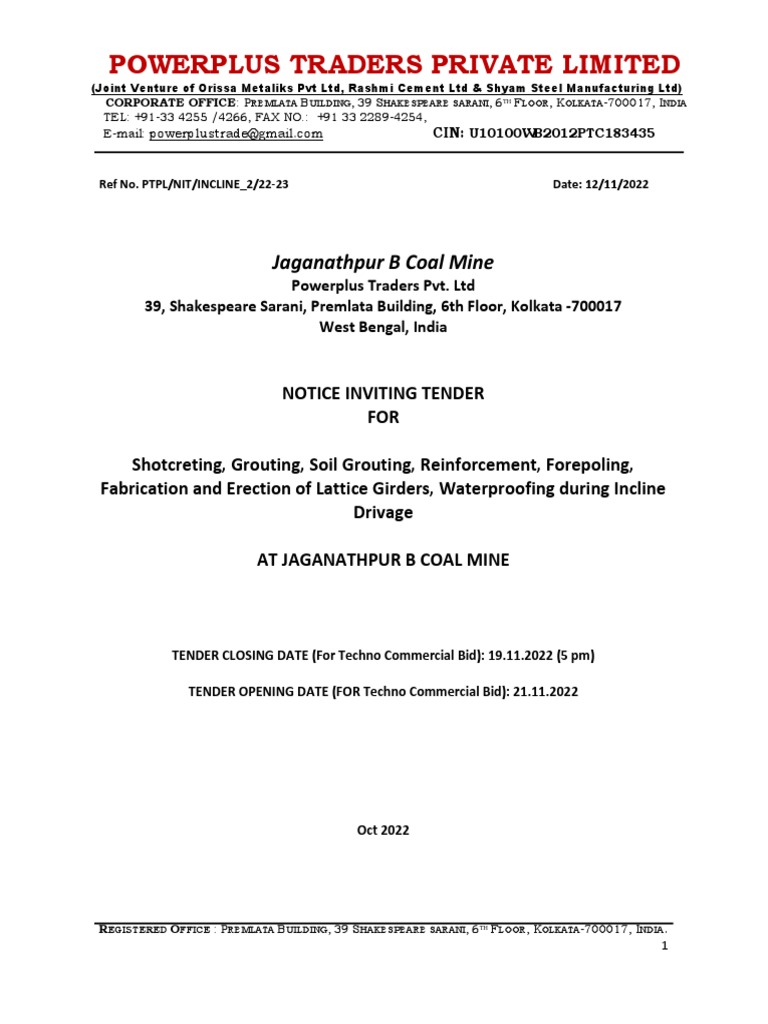 Nit Additional Work Incline Drivage Merged 12112022 Pdf