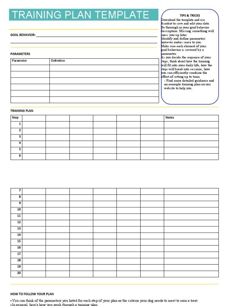 Training Plan Template 33 | PDF