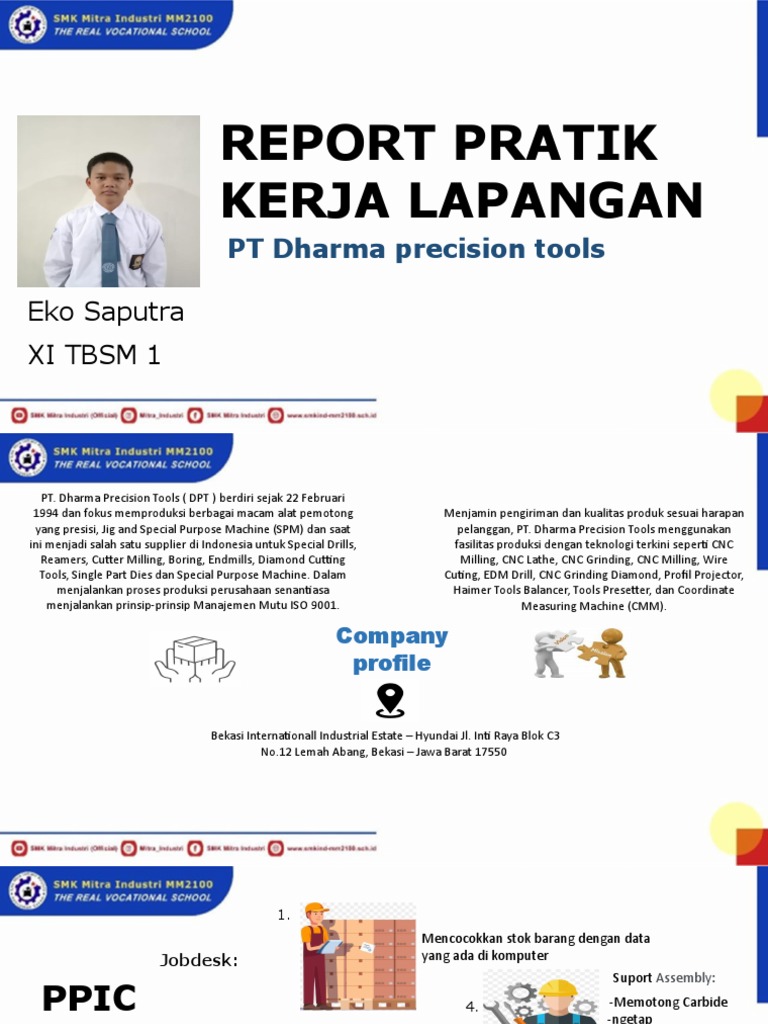 Report Pratik Kerja Lapangan: PT Dharma Precision Tools | PDF
