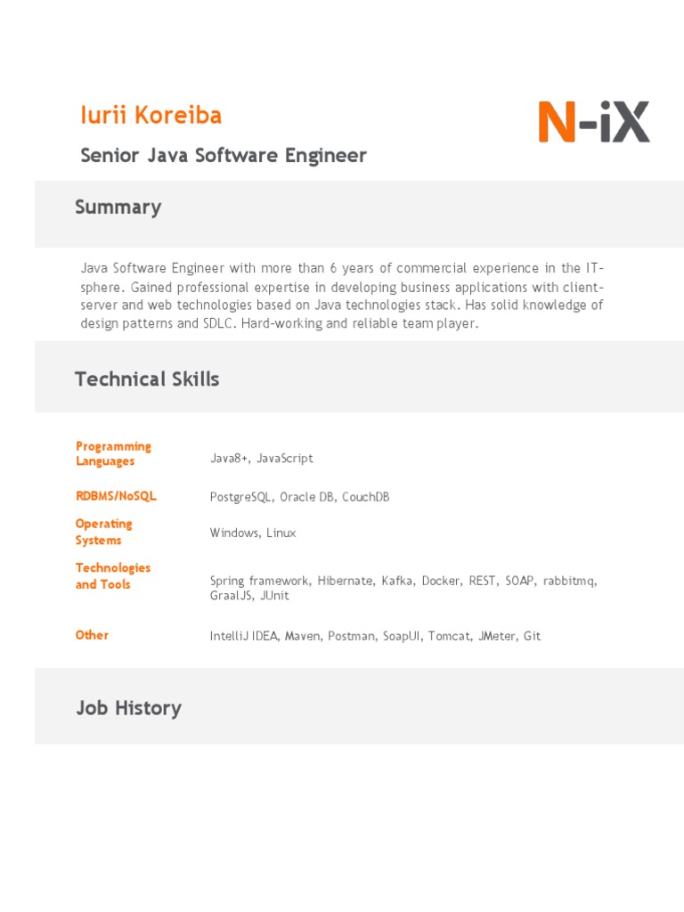 Senior Java Engineer Resume | PDF | Java (Programming Language ...