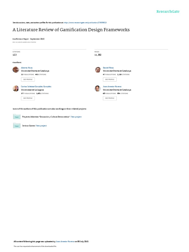 gamification-frameworks-games | PDF | Design | Experience