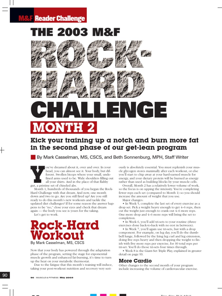 Bodybuilding - The Rock Hard Challenge (Month 2 Training) | PDF | Salad ...