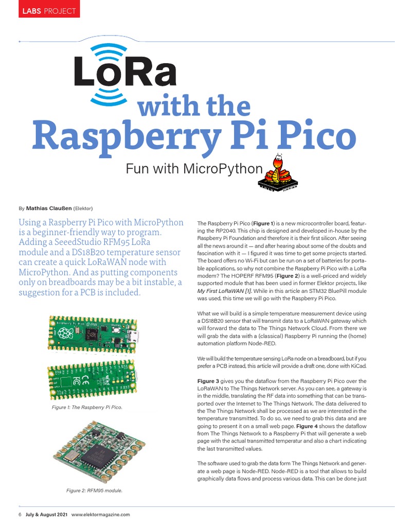 Raspberry Pi Pico Lorawan: Lora Raspberry Pi Pico – ILGFM