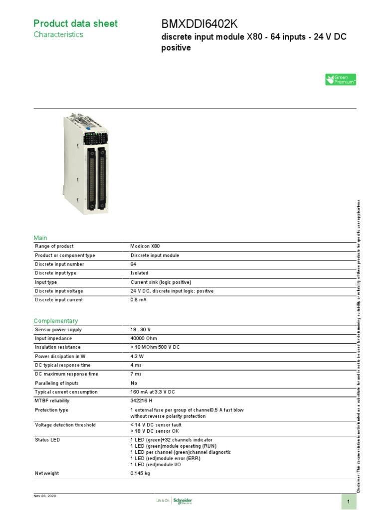 Modicon X80 Modules - BMXDDI6402K | PDF | Electronic Engineering ...