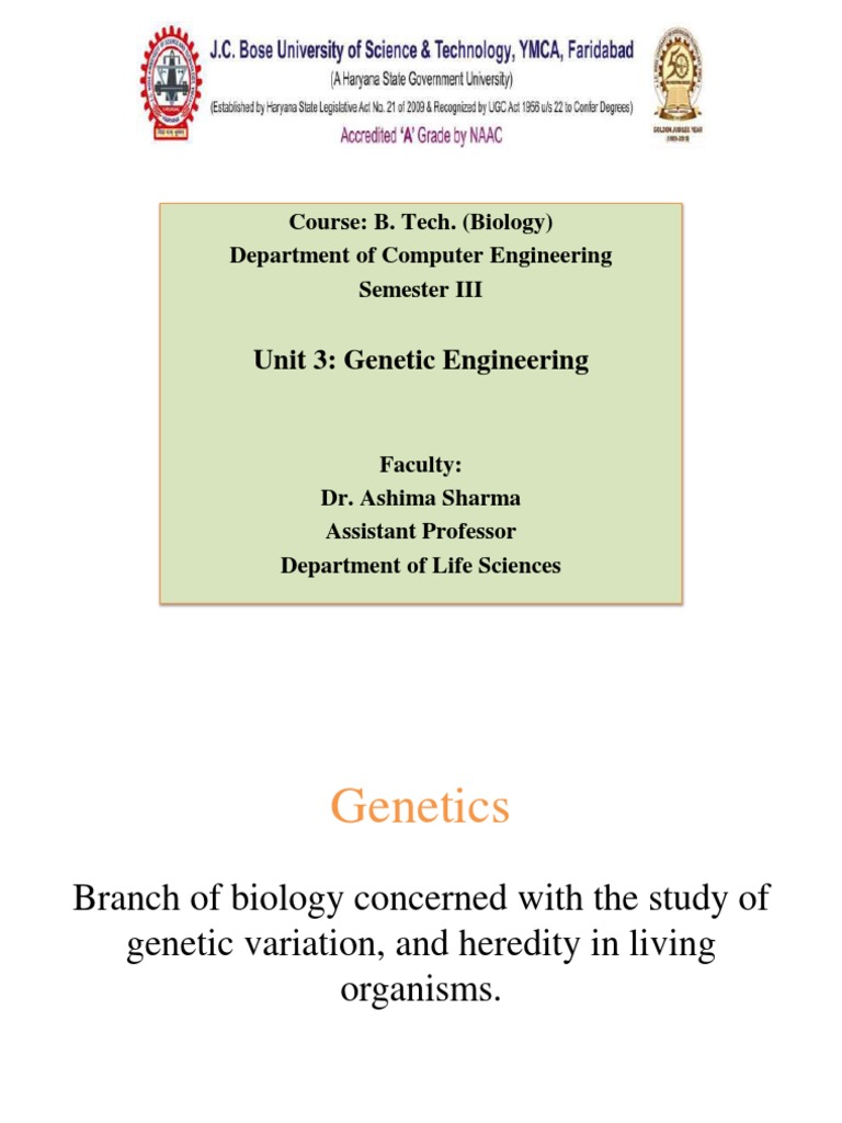 Unit 3-Genetics | PDF | Genetic Linkage | Genetics