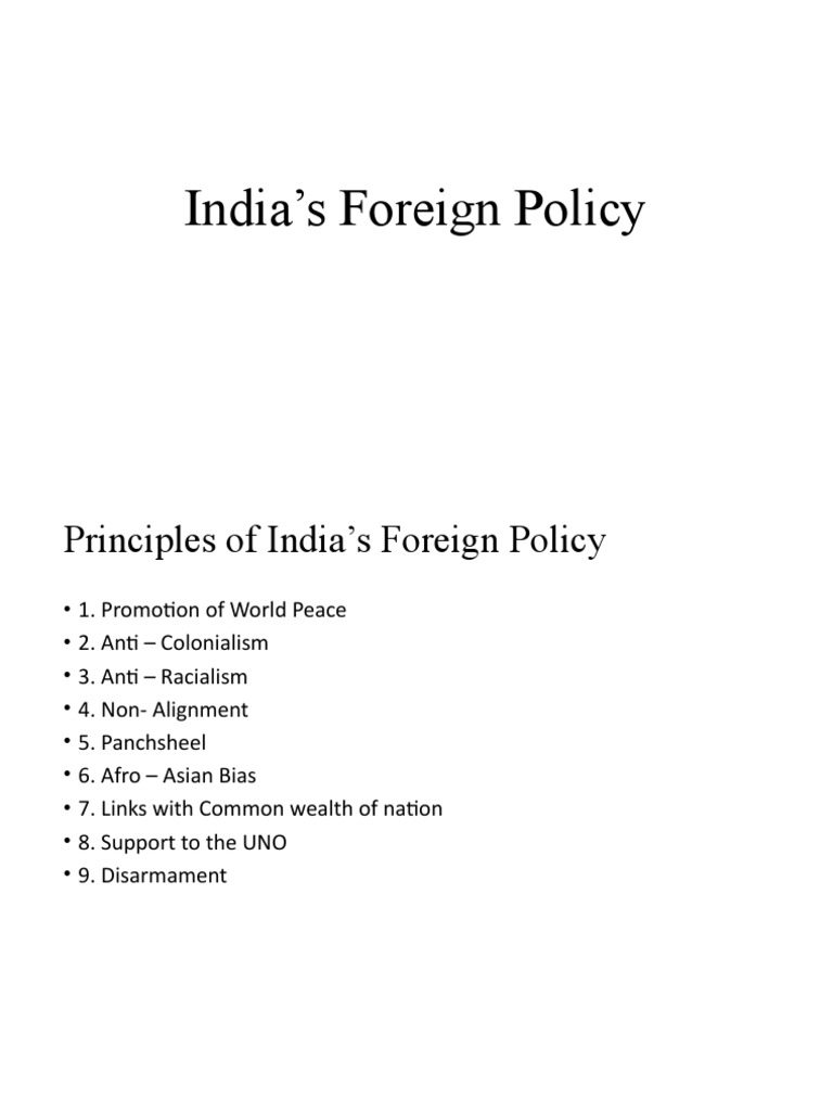 India s Foreign Policy Objectives And Principles PDF Non Aligned