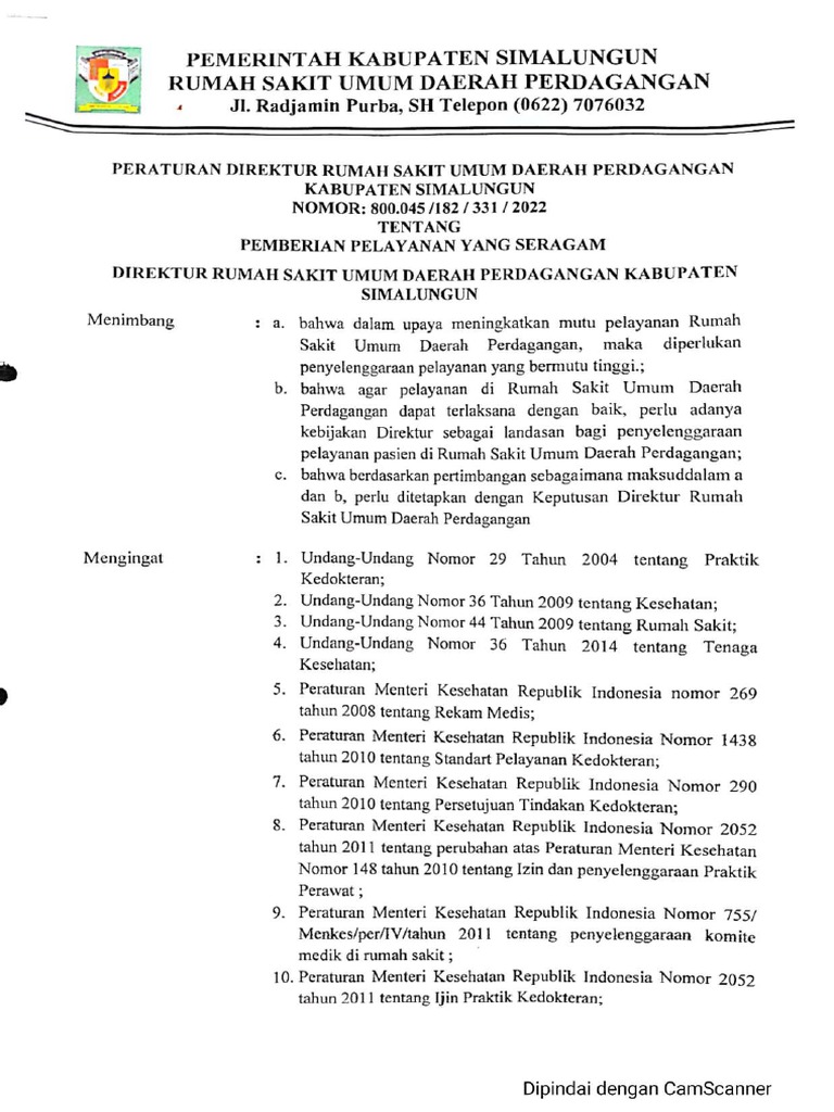 Pap 1 Ep 1 Regulasi Pelayanan Pasien Seragam | PDF