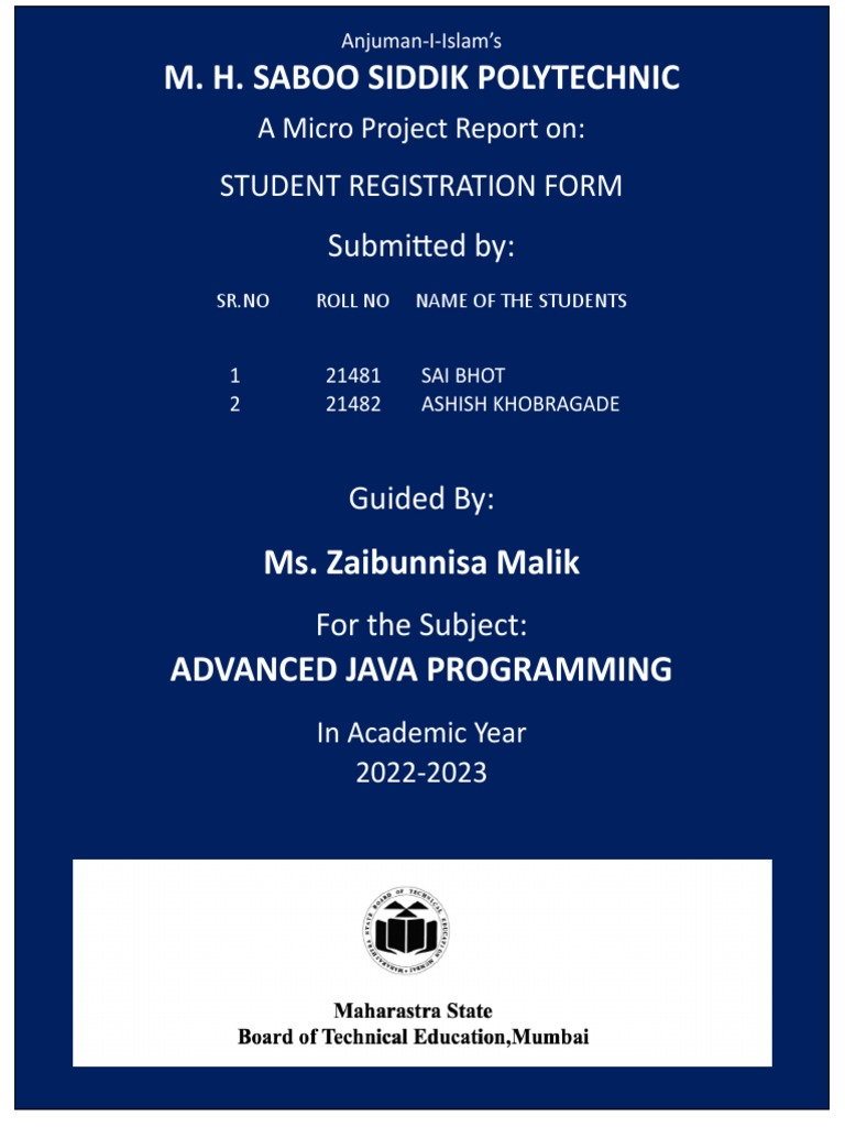 Ajp MP - Sai Ashish | PDF | Java (Programming Language) | Databases Ajp MP - Sai Ashish | PDF | Java (Programming Language) | Databases