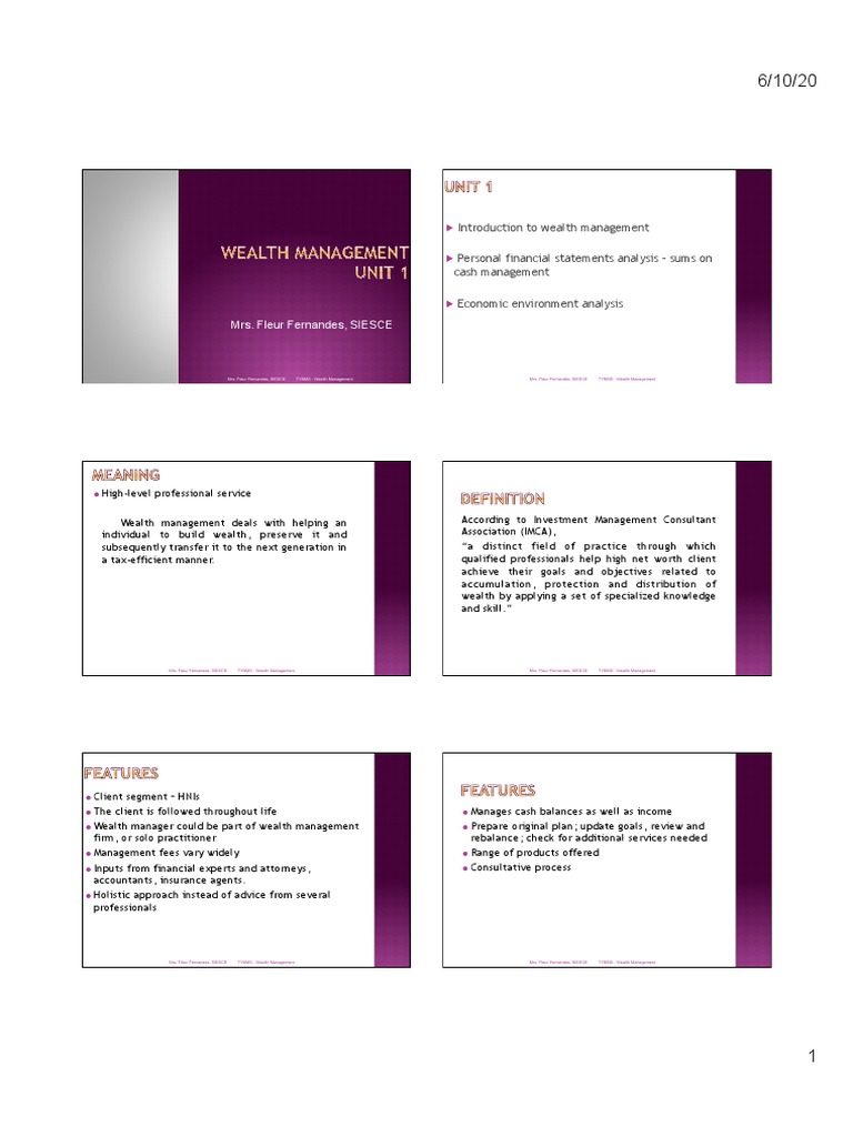 Wealth Management Unit 1 - 32168 | PDF | Cost Of Living | Yield Curve