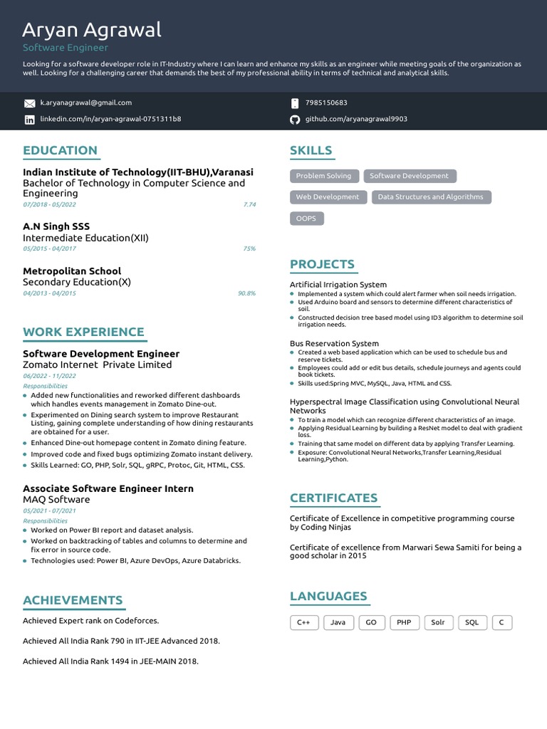 Resume 1669363479 | PDF | Software | Php