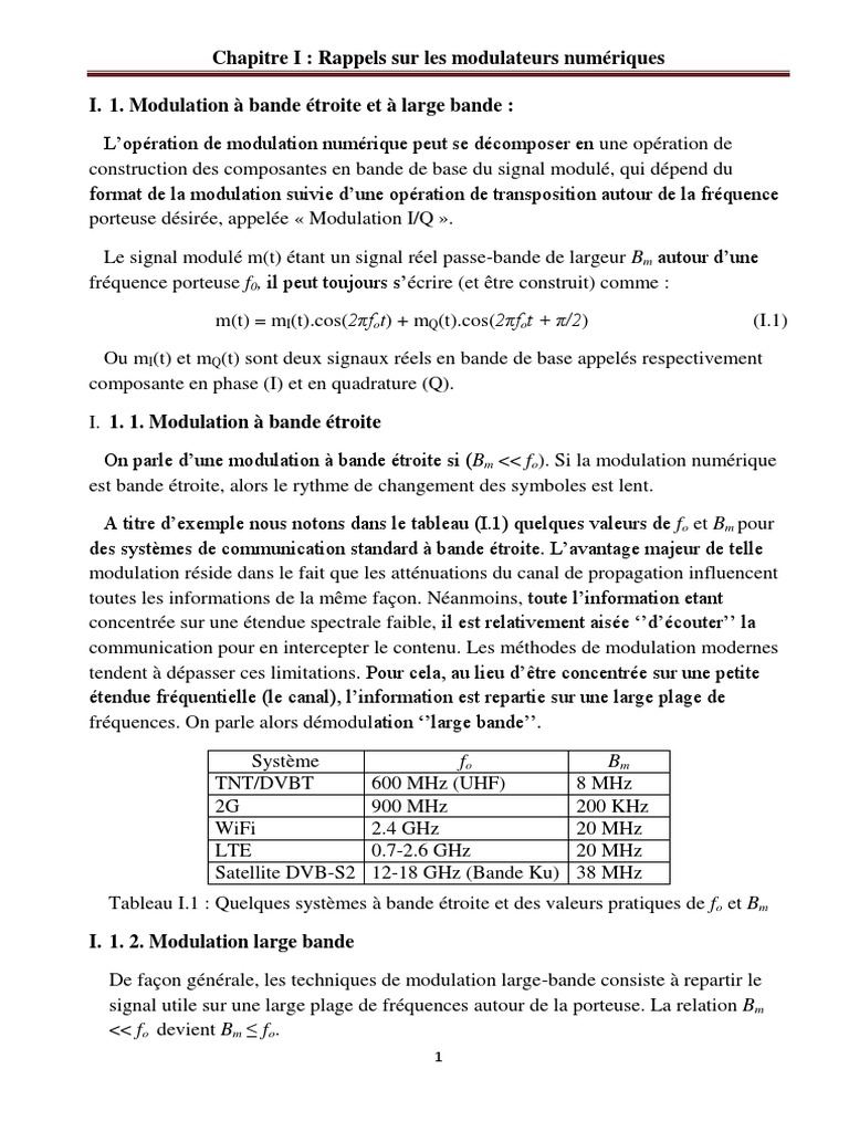 Chap I | PDF | Modulation | Filtre (électronique)