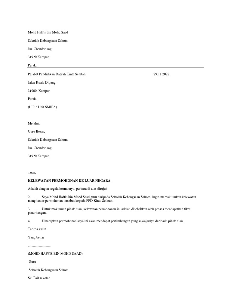 Surat Kelewatan Luar Negara | PDF