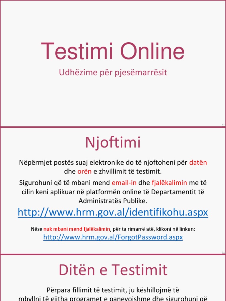 Instructions e Testing | PDF
