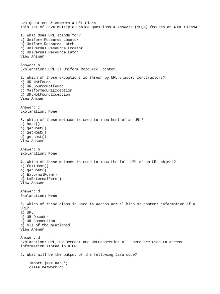 Url Class Download Free Pdf Hypertext Transfer Protocol Java 7256