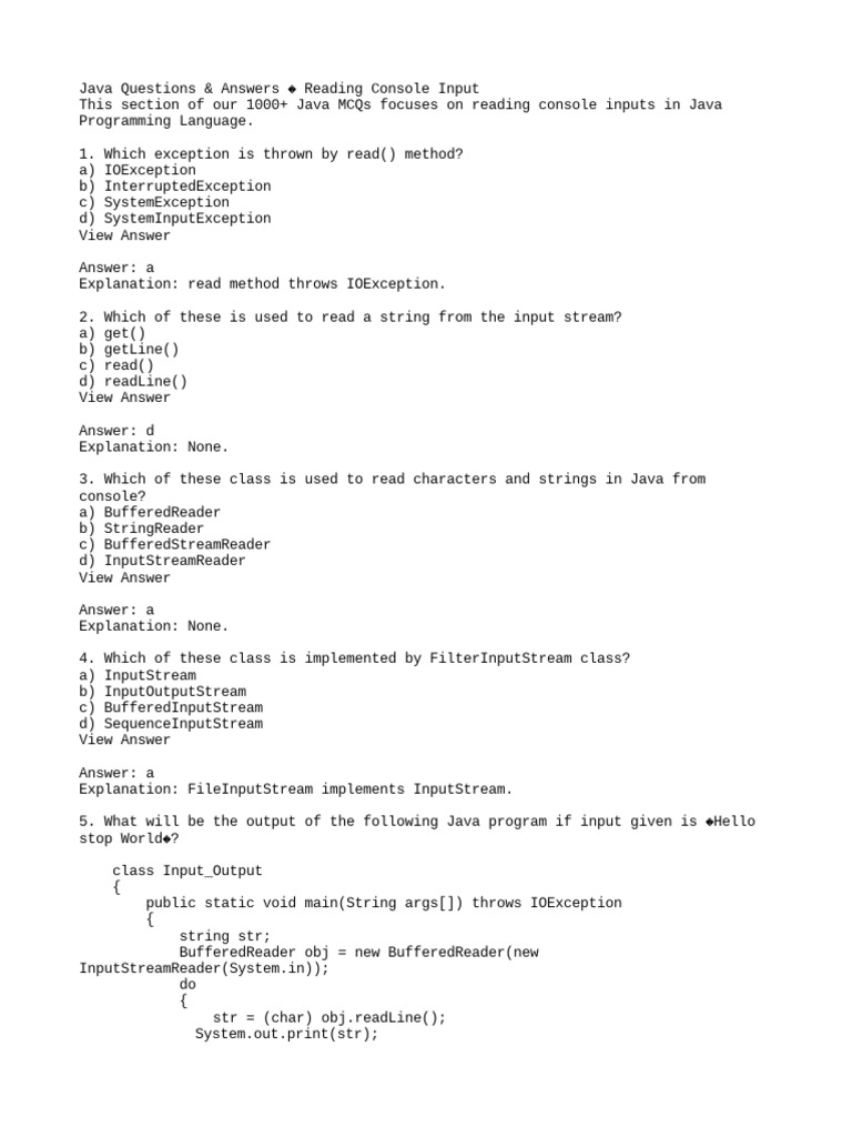 Reading Console Input Pdf String Computer Science Theoretical Computer Science