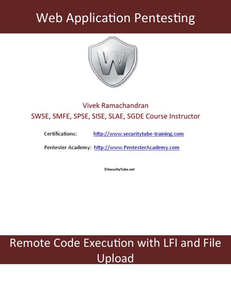 046 Remote Code Execution With Lfi and File Upload | PDF