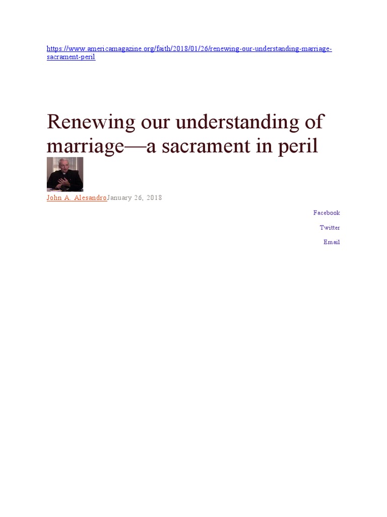 Revitalizing the Sacrament of Marriage | PDF | Marriage | Catholic Church