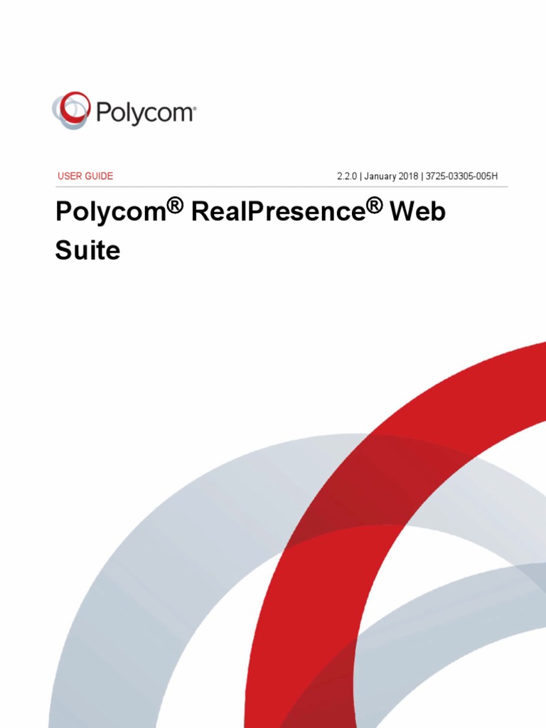 Polycom Realpresence Web Suite Guide | PDF | World Wide Web | Internet & Web
