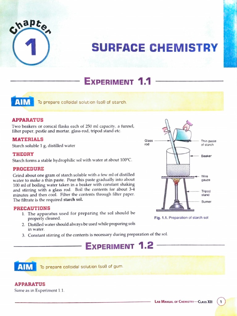 Surface Chemistry Practical | PDF | Colloid | Mixture