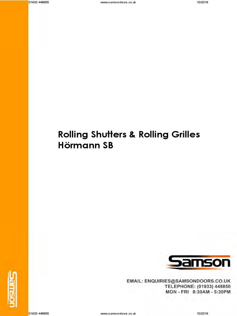 Industrial Rolling Shutters Guide | PDF | Door | Safety