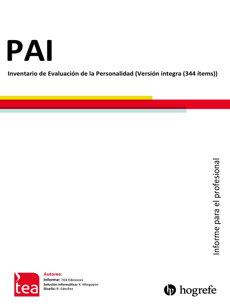 Informe para El Profesional PAI-I ANT | PDF | Ansiedad | Validez ...