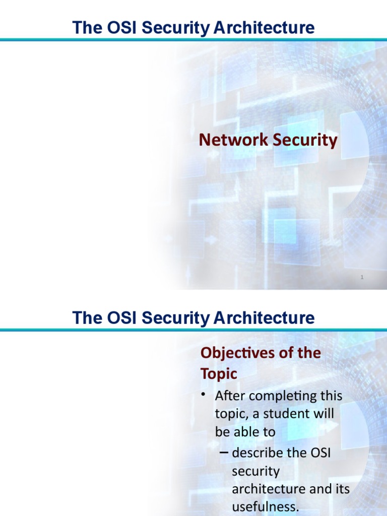 Topic5 The OSI Security Architecture | PDF | Osi Model | Security